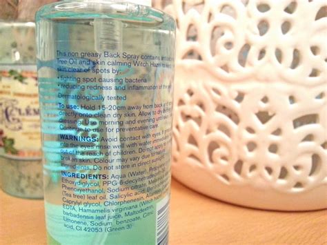 Cee Jay Ell Boots Tea Tree And Witch Hazel Back Spray