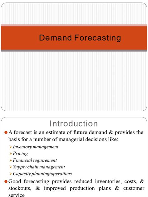 Demand Forecasting 1 Pdf Forecasting Econometrics