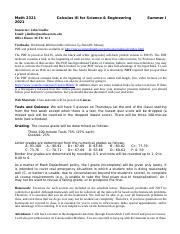 Calculus III For Science Engineering Textbook Syllabus And Course Hero