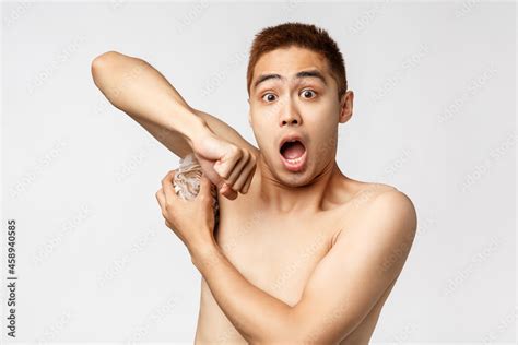 Beauty People And Hygiene Concept Portrait Of Startled And Scared