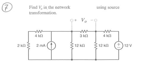 solved find v 0 in the network using source transformation