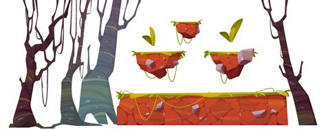 Platform With Grass For Game Level Interface 15484318 Vector Art At