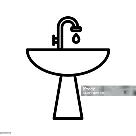 Wastafel Ilustrasi Template Vektor Desain Logo Ikon Wash Basin