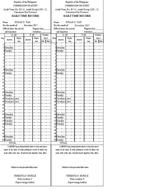 Dtr Format Blank Pdf Service Industries Accounting
