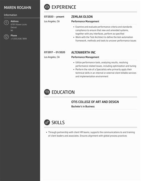 Performance Management Resume Samples Velvet Jobs
