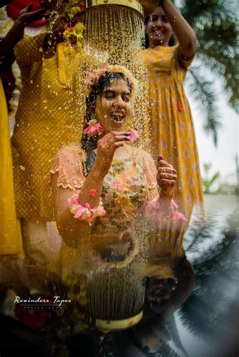 23 Beautiful Mangala Snanam Photos That Are Heart Tugging Haldi