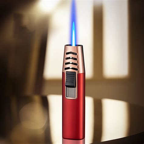 Windproof Straight Torch Blue Flame Lighter Butane Torch Turbine