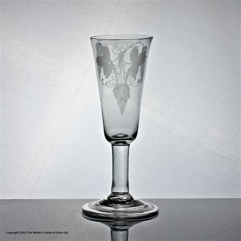Georgian Hop And Barley Engraved Plain Stem Ale Glass The World Is Made