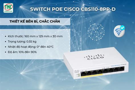 Switch PoE Cisco 8 Port Gigabit CBS110 8PP D
