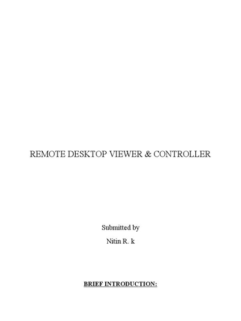 remote desktop viewer and controller submitted by nitin r k pdf
