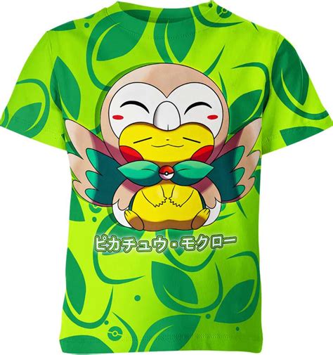 Rowlet X Pikachu From Pokemon Shirt Freeclothing Trending