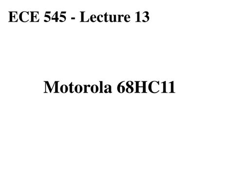 ppt ece 545 lecture 13 powerpoint presentation free download id