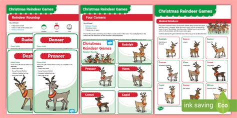 Christmas Reindeer Activities I Pe Christmas Games Twinkl