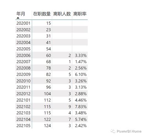 Power Bi在人力资源管理中的应用（计算入离职人数、离职率） 墨天轮