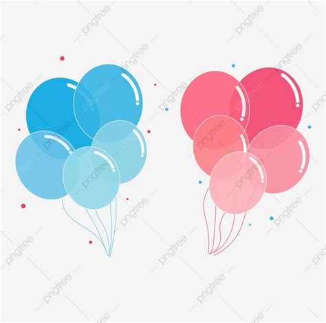 Festive Pink Blue Balloon Bundle Clipart