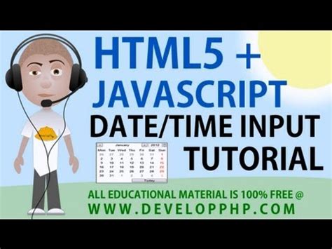HTML JavaScript Date Time Form Field Input Types Tutorial YouTube