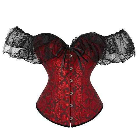 Plus Size Jacquard Lace Corset Top