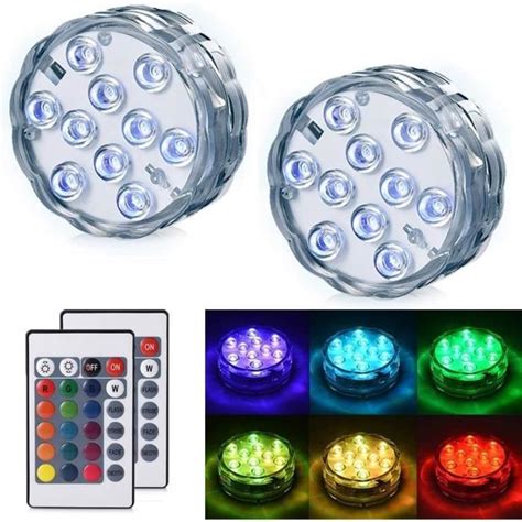 Lampes Led Submersibles Trahoo 2pack Rvb Éclairage Dappoint De