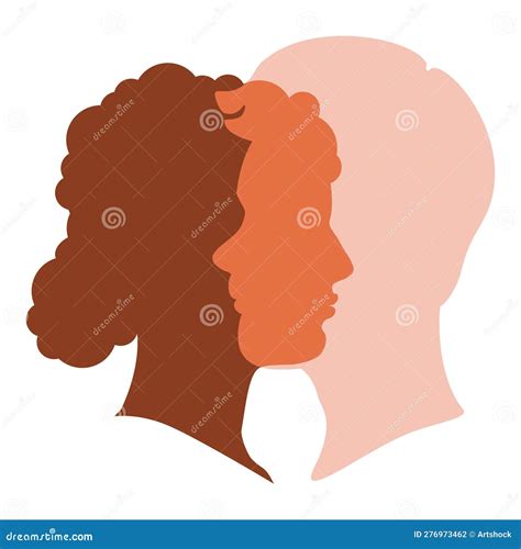 Male Female Head Intersect Stock Vector Illustration Of Background 276973462