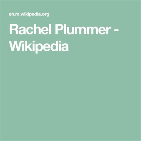 Rachel Plummer Wikipedia