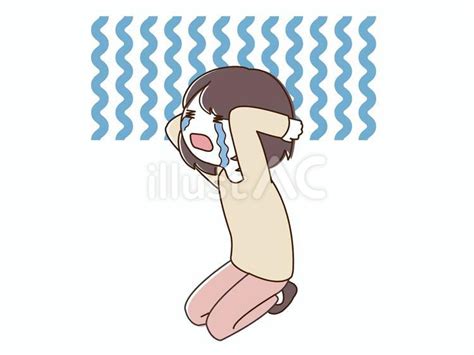 ショックを受ける女性イラスト No 23719867／無料イラストフリー素材なら「イラストac」