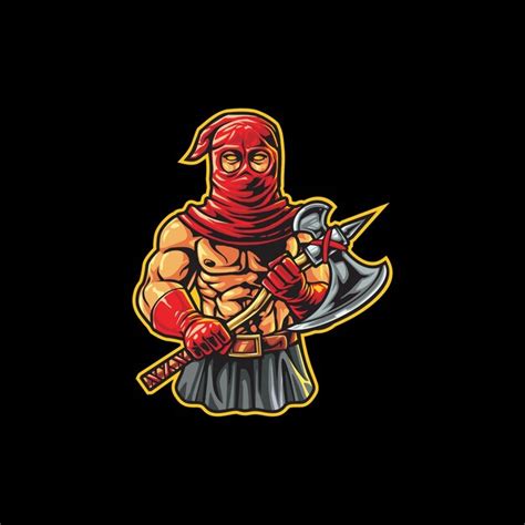 사형 집행자 Axe Man Esport 프리미엄 벡터