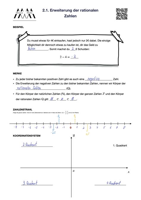 02 Erweiterung Der Rationalen Zahlen Mission Mathe