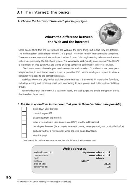 31 The Internet The Basics Vocabulary It Pdf World Wide Web Internet And Web