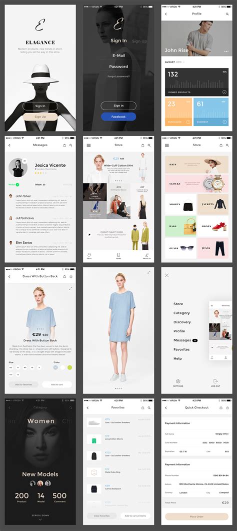 Elegance IOS UI Kit Free Behance Elegance IOS UI Kit Free Behance
