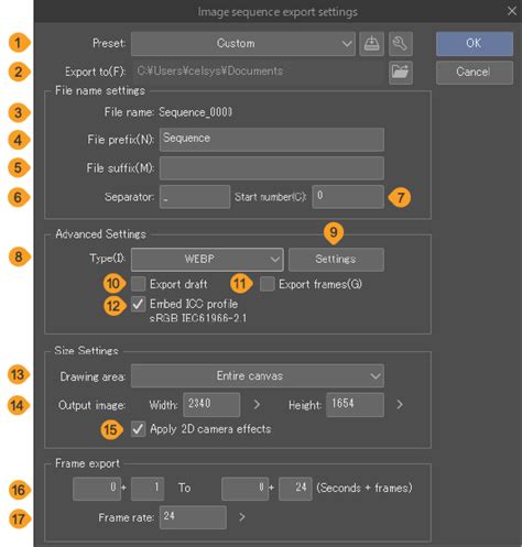 export animation