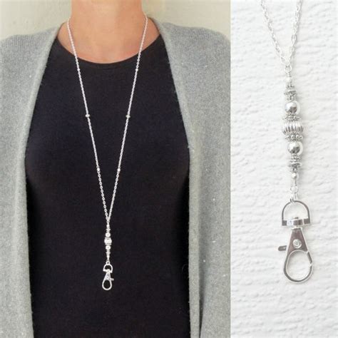 Womens Fashion Id Badge Holder Lanyard Necklace With Etsy