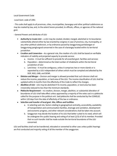 local government code summary pdf local government government