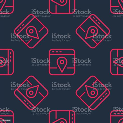 Vetores De Infográfico Da Linha Vermelha Do Ícone De Navegação Do Mapa