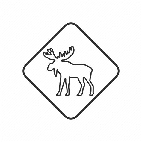 Crossing Moose Moose Crossing Road Sign Sign Traffic Warning Icon