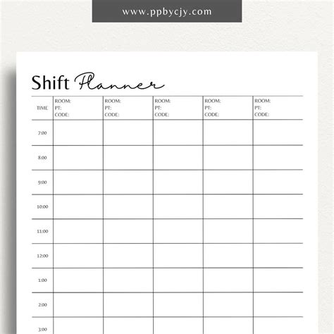 Nursing Shift Planner Organized Schedule For Efficient Shifts In 2024