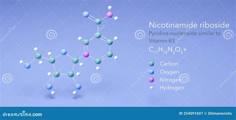 Nicotinamide Riboside Vitamin B3 Molecular Structures 3d Model