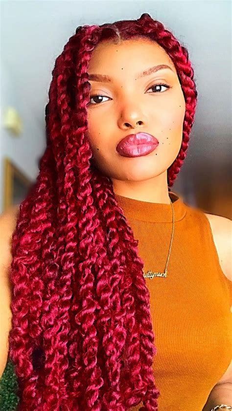 Red Passion Twist Hair For Black Women Crochet Hair Styles Spring