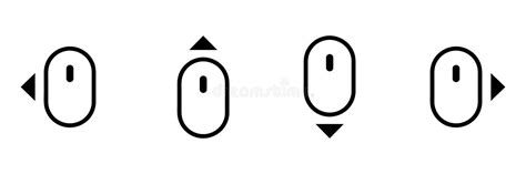 Computer Mouse Swipe Icon Set Scrolling Computer Mouse Line Icons Set