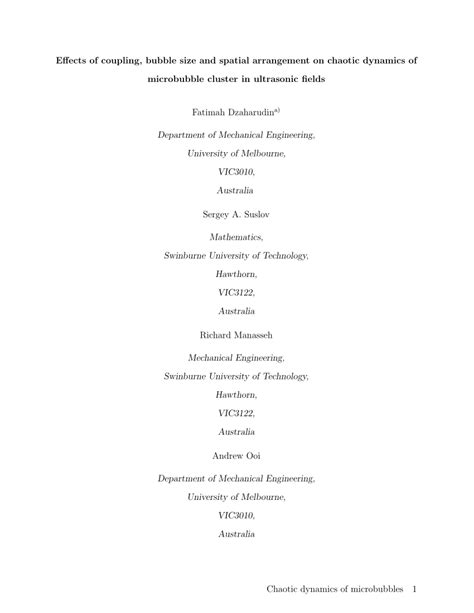 Pdf Effects Of Coupling Bubble Size And Spatial Arrangement On Chaotic Dynamics Of