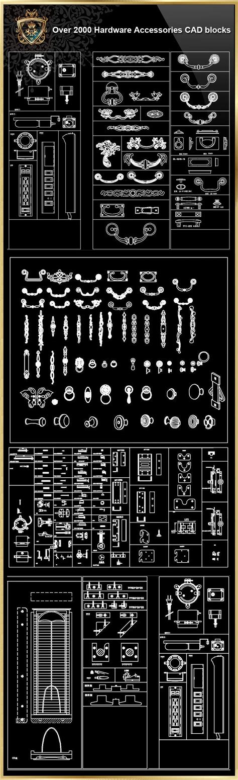 Over 2000 Hardware Accessories Cad Blocks Home Hardware Accessories Ac Cad Design Free Cad