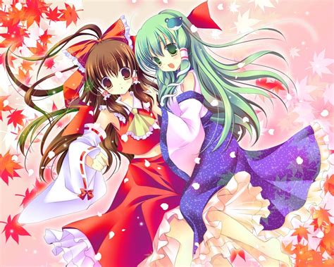 東方博麗霊夢 東風谷早苗 壁紙 tsundora