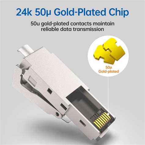 Cat8 Stp Rj45 Connector Cat7 Cat6a Reusable Ethernet Termination Modular Plug Shielded Modular