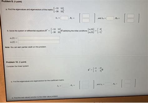 Solved Problem 9 1 ﻿pointa ﻿find The Eigenvalues And