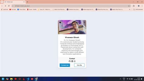 Vivaswan Ghosh On Linkedin Webdevelopment Frontend Html Css Javascript Portfolioproject