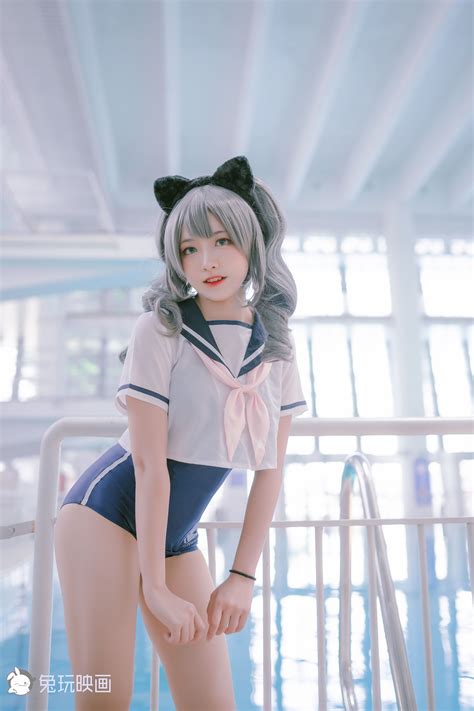 【うさぎ動画】夏水着 Vol 035 獣耳少女 微图坊