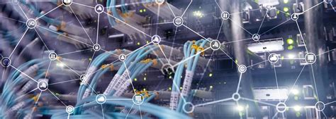 Telecommunication Concept With Abstract Network Structure And Server Room Background Stock