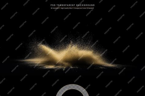 Premium Psd Sand Explosion On Black Background Throwing Freeze Stop Motion Object Design