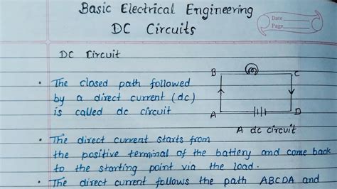 Dc Circuits Notes Basic Electrical Engineering First Year