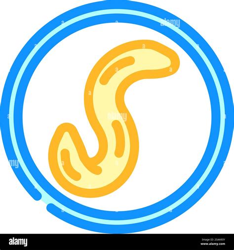 Pinworm Parasite Color Icon Vector Pinworm Parasite Sign Isolated Symbol Illustration Pinworm