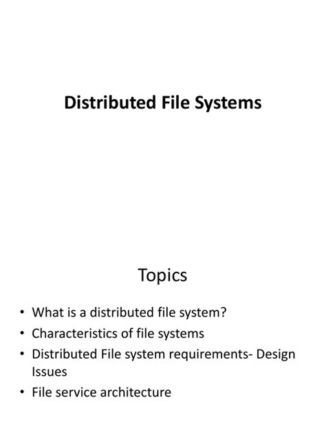 distributed file systems pdf file system computer file